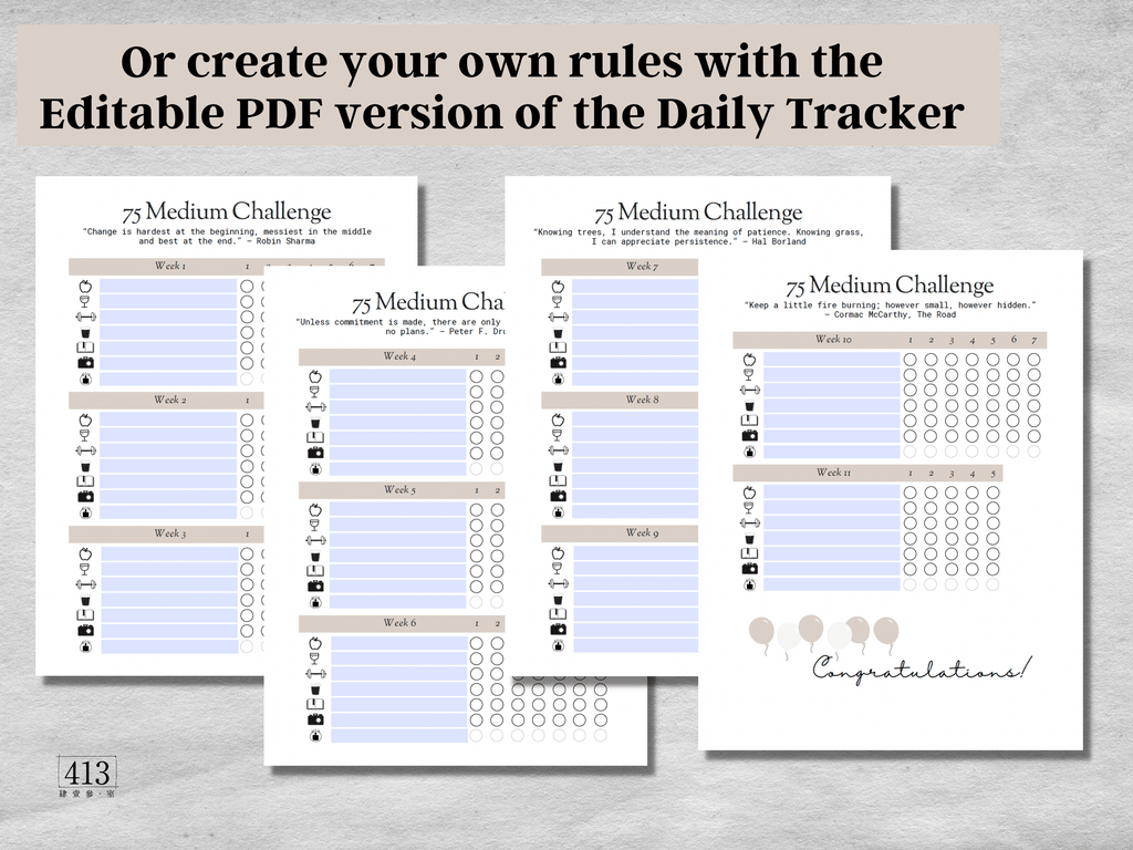 Editable 75 Medium Challenge Tracker v3 – 413 Studio Design Co